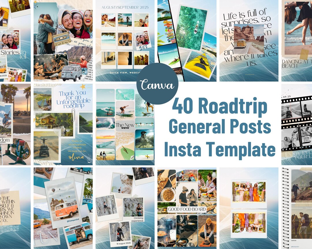 Instagram Template Roadtrip, Social Media Manager, Small Insta Template ...