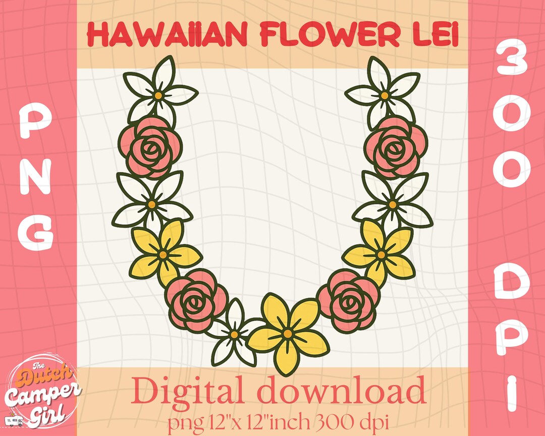 Hawaiian Flower Lei Clipart PNG – Rose, Jasmine & Plumeria U-shaped ...