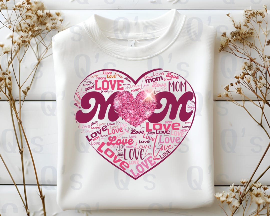 Mom Heart Filled With Love PNG, Mom Gift Idea Print, Newborn Mom, Happy ...