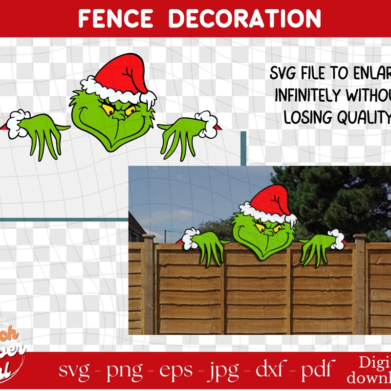 Grinch Fence Peeker - Etsy