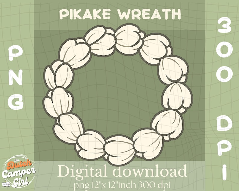 Pikake Flower Wreath PNG – Hawaiian Jasmine Lei Clipart | Cream White ...