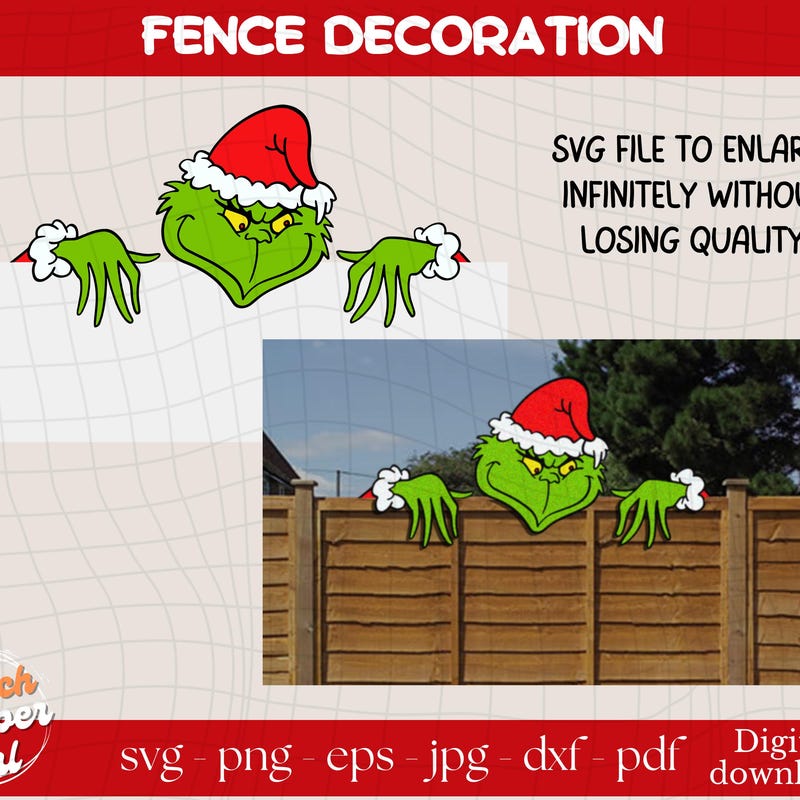 Grinch Fence Peeker - Etsy