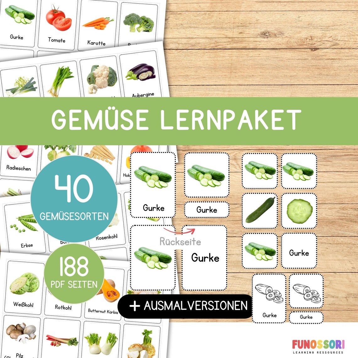 Vegetable Learning Cards | Montessori Picture Cards | Flashcards ...