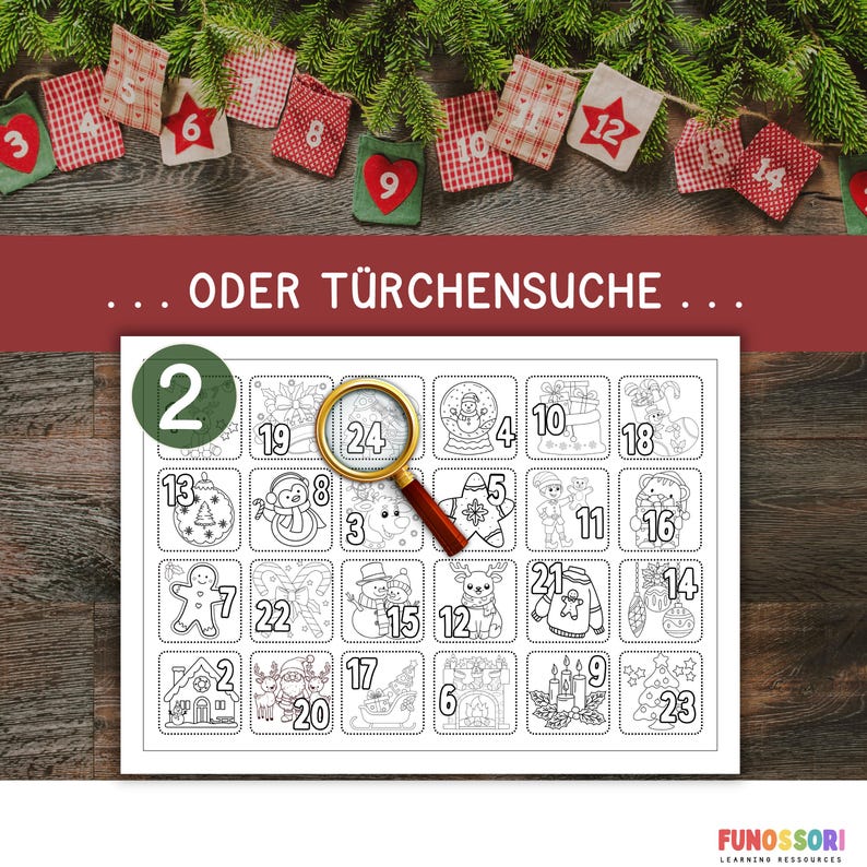 Minimalist Advent Calendar Coloring Page | Christmas Advent Countdown ...