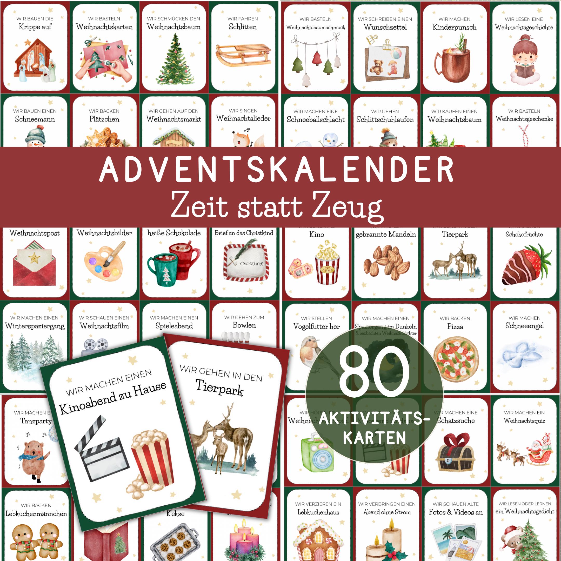Adventskalender Kinder DIY Zeit statt Zeug 80 Aktivitäten Ideen ...