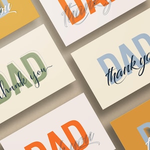 Father’s Day Printable Card Set – DAD Thank You | 4 Color Options - Etsy