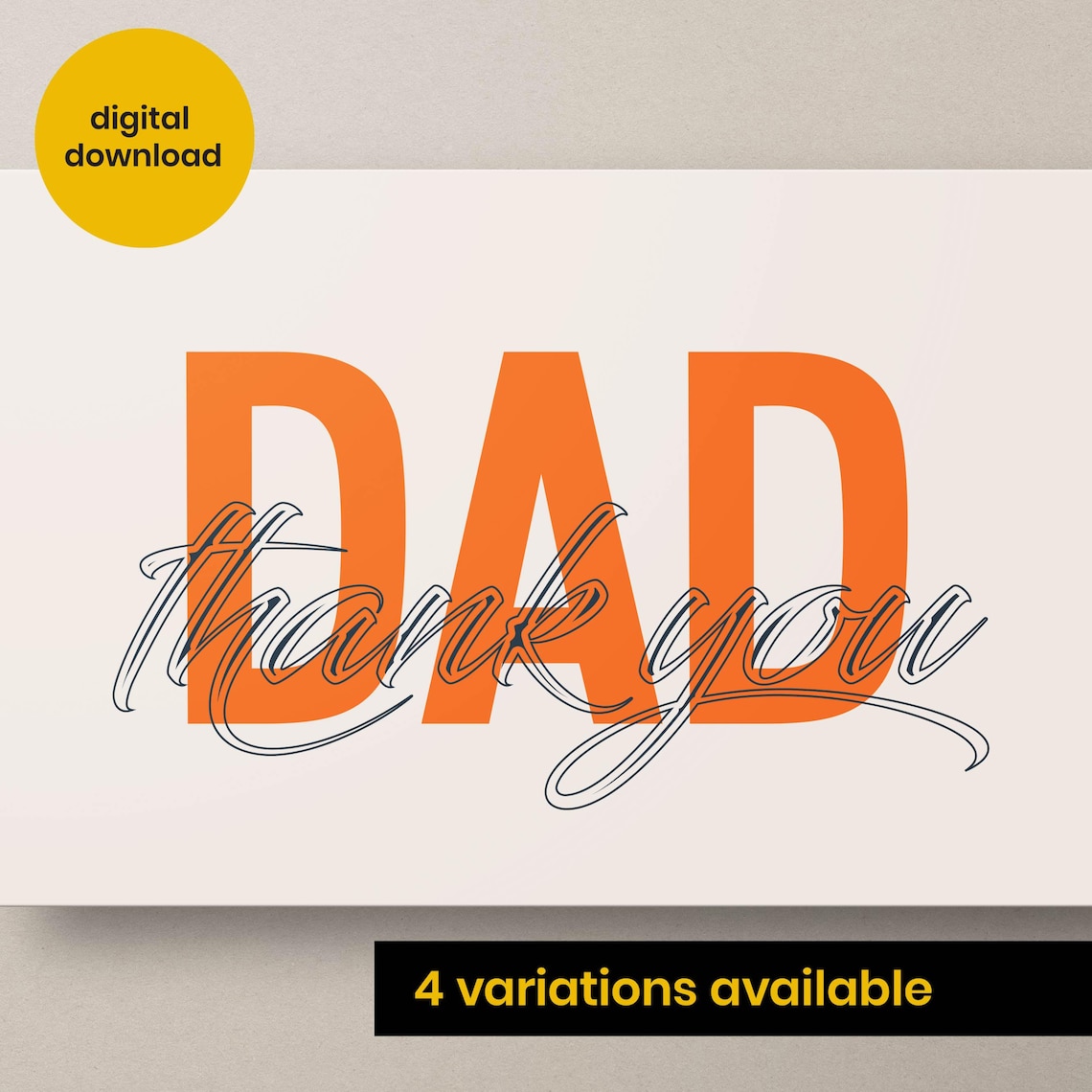 Father’s Day Printable Card Set – DAD Thank You | 4 Color Options - Etsy