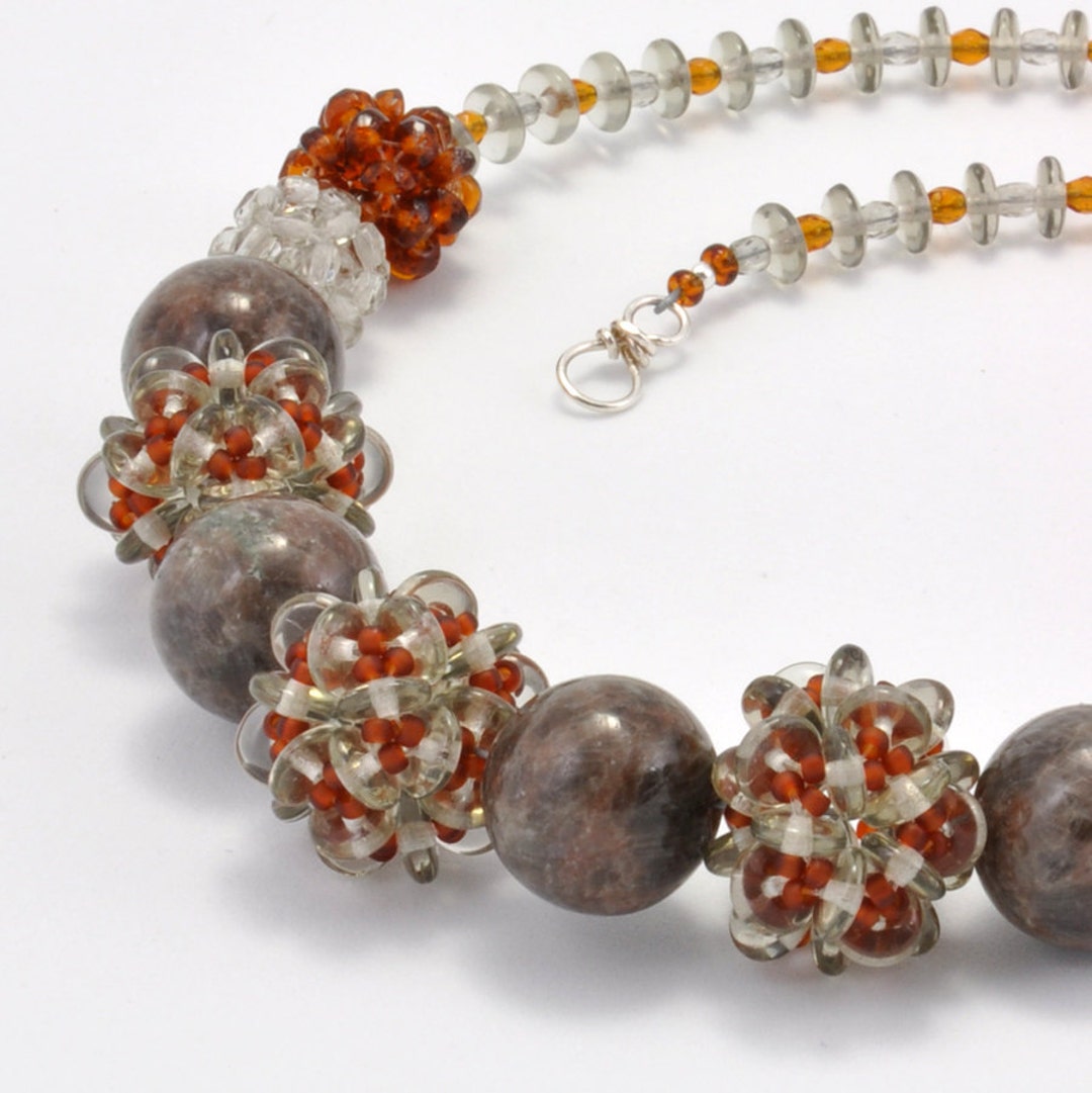Tutorial Bead Jewelry Making, Beaded Bead, Necklace, Stone and Glass - Etsy
