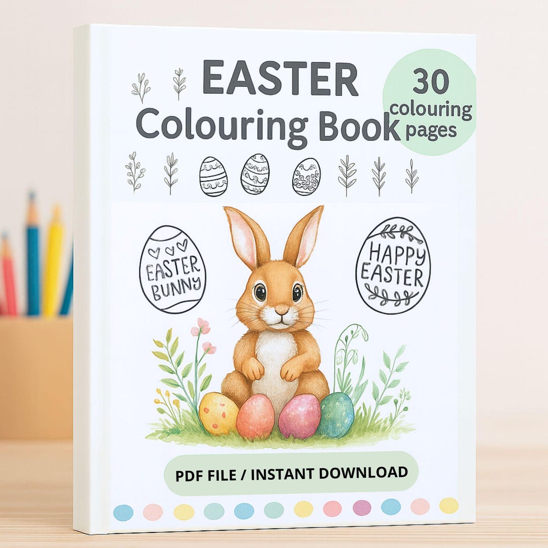 Easter Coloring Book: 30 Printable Pages, Fun Easter Activity (digital ...