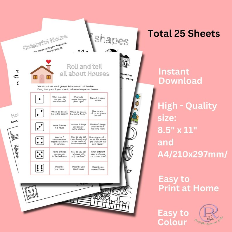 My House Activity Book: 25 Coloring Pages & Kids Games (PDF Download ...