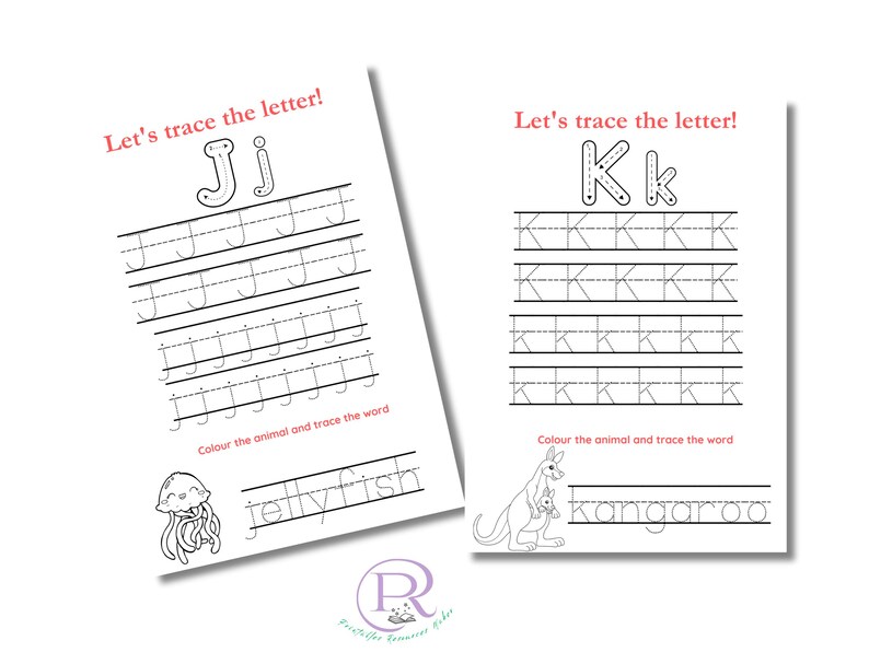 Alphabet Tracing Worksheets: 26 Letter Activity Pages (printable) - Etsy