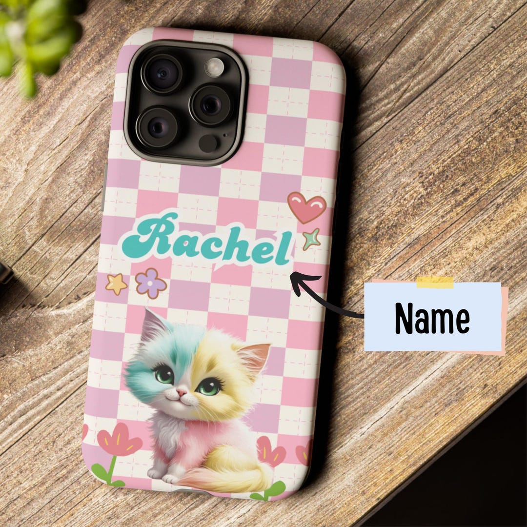 Custom Name Kawaii Phone Cat Girl Kawaii iPhone Case for Her Gift Cute ...