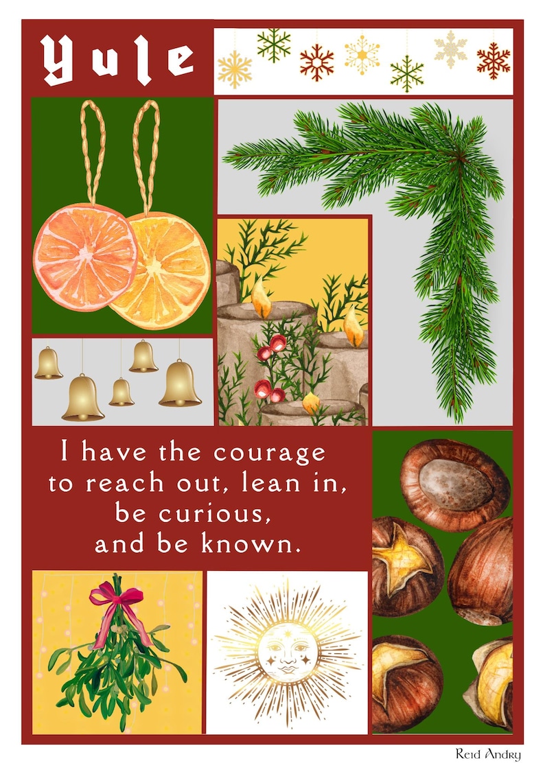 Yule Pagan Altar Card Wall Art Wheel of the Year - Etsy