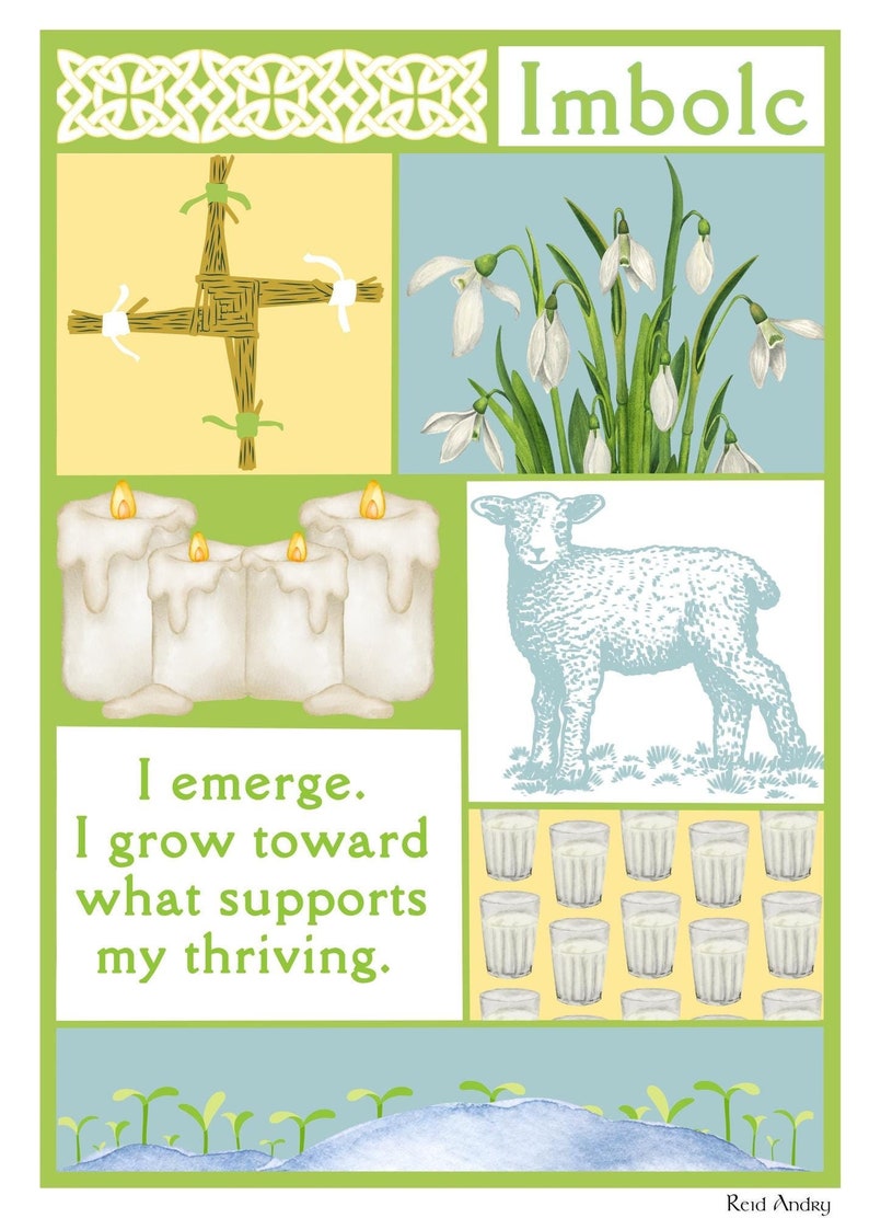 Imbolc Pagan Altar Card Wall Art Wheel of the Year - Etsy