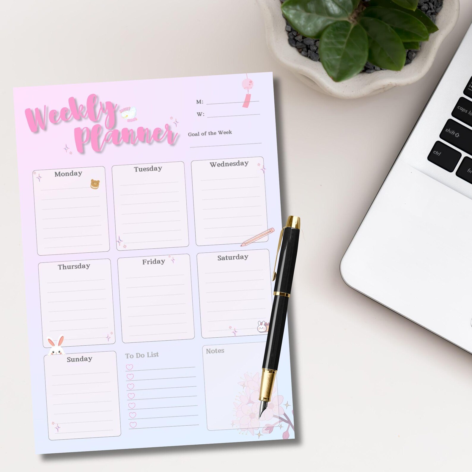 Weekly Planner Printable Planner for Work Weekly Planner for School ...