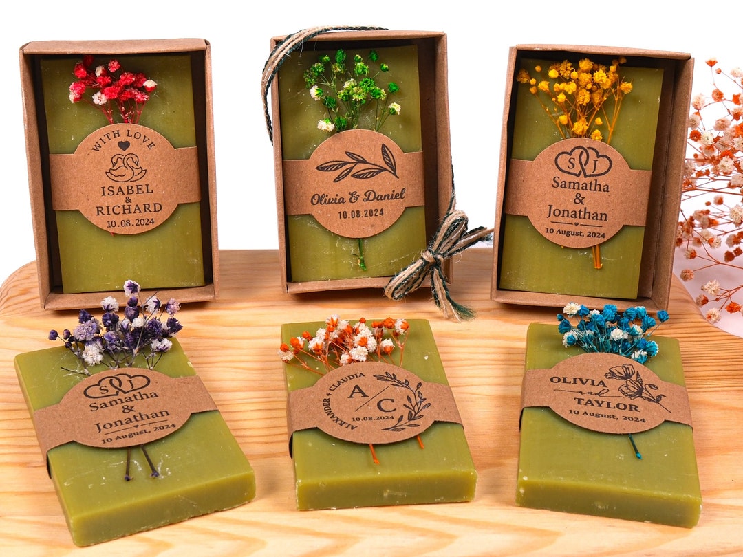 Personalized Wedding Favor Soap, Bridal Shower Favor, Handmade Olive ...