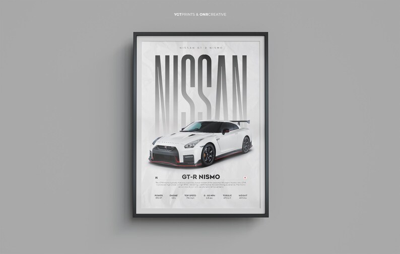 Nissan GT-R Nismo Poster Nissan Poster Car Print Car Poster Super Car ...