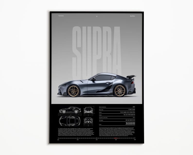 Toyota GR Supra Poster Supra Poster Car Print Car Poster Super Car ...