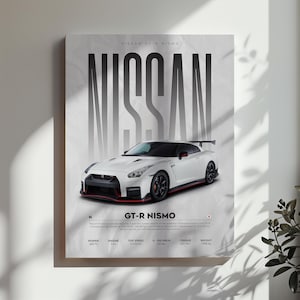 Nissan GT-R Nismo Poster Nissan Poster Car Print Car Poster Super Car ...