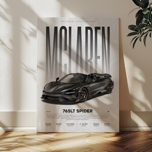 Mclaren 765LT Spider Poster Mclaren Poster Car Print Car Poster Super ...