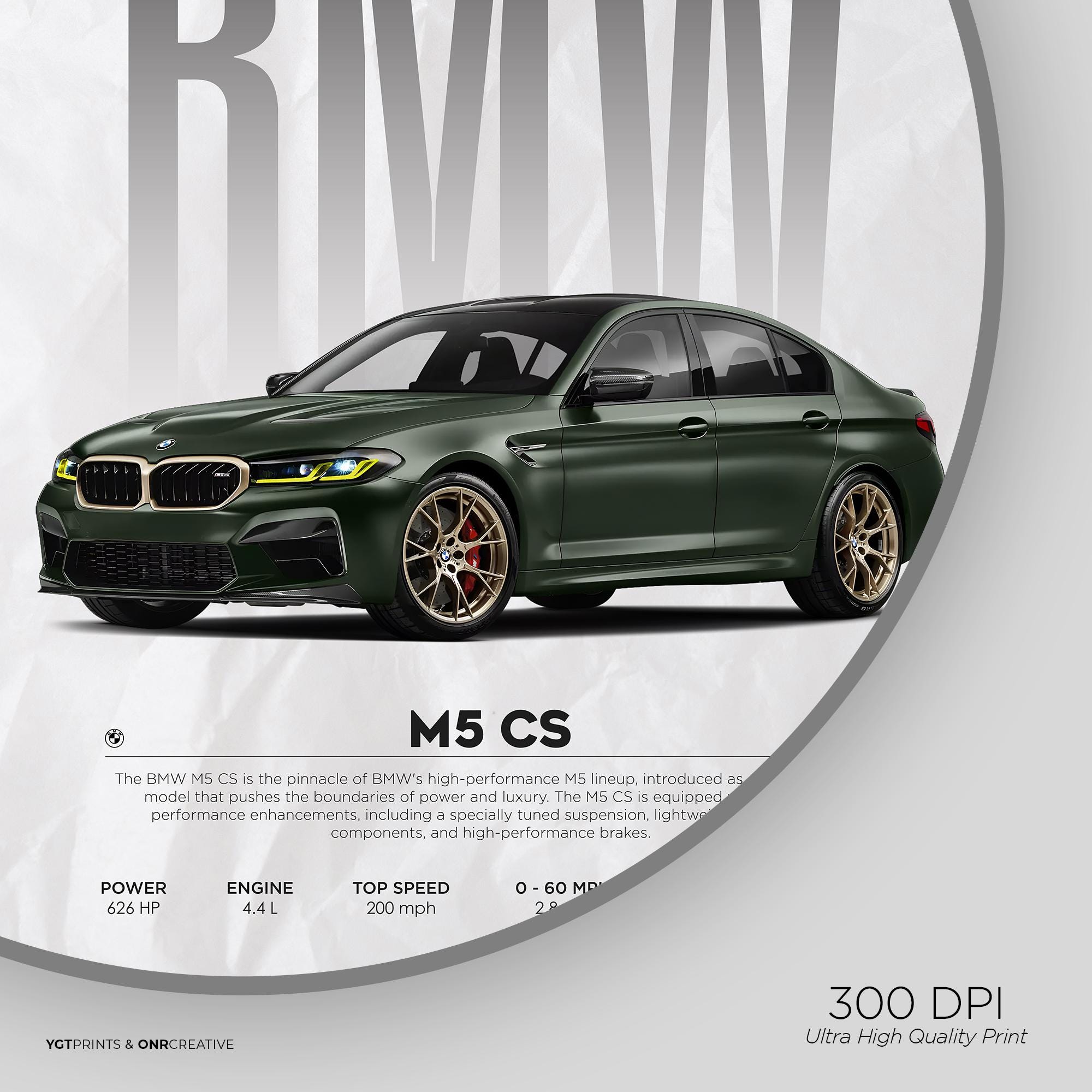 BMW M5 CS Poster BMW Poster Car Print Car Poster Super Car Print Art ...