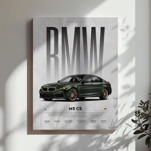 BMW M5 CS Poster BMW Poster Car Print Car Poster Super Car Print Art ...