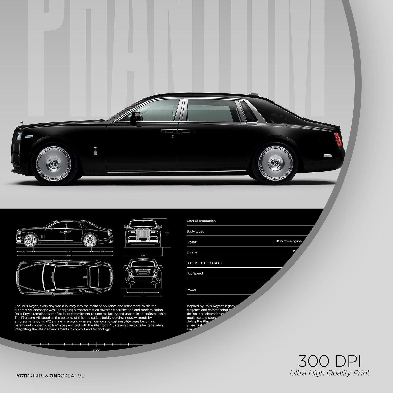 Rolls-royce Phantom Poster Rolls-royce Poster Car Print Car Poster ...
