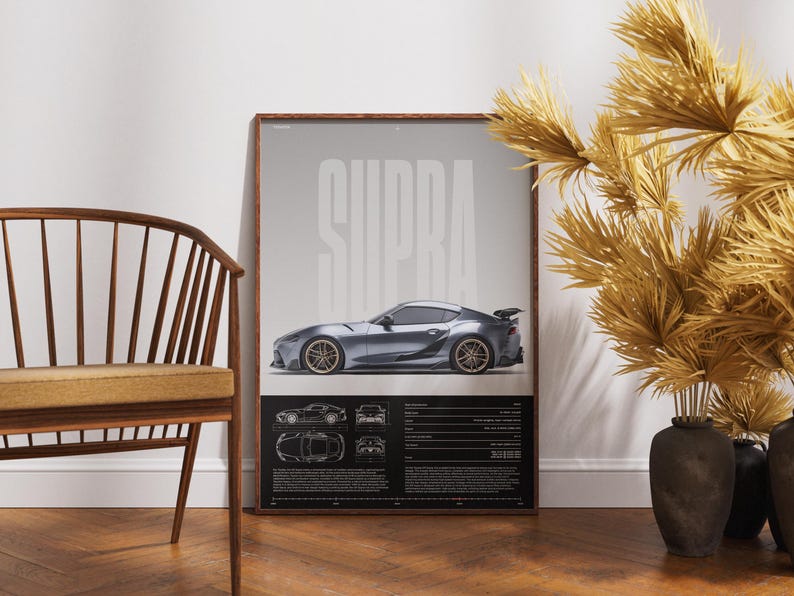 Toyota GR Supra Poster Supra Poster Car Print Car Poster Super Car ...