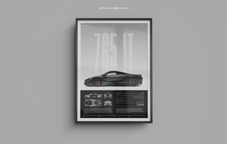 Mclaren 765LT Poster Mclaren Poster Car Print Car Poster Super Car ...