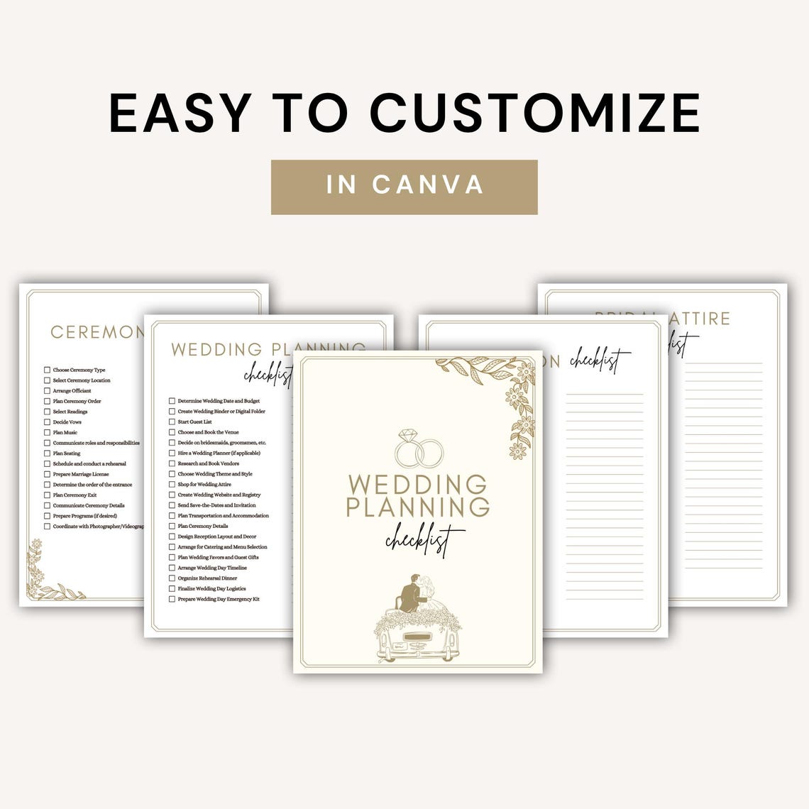 Printable Wedding Planning Checklist: Customizable Canva Template ...