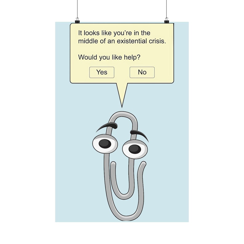 Clippy Microsoft Poster: Funny 90s Office Cubicle Decor - Etsy