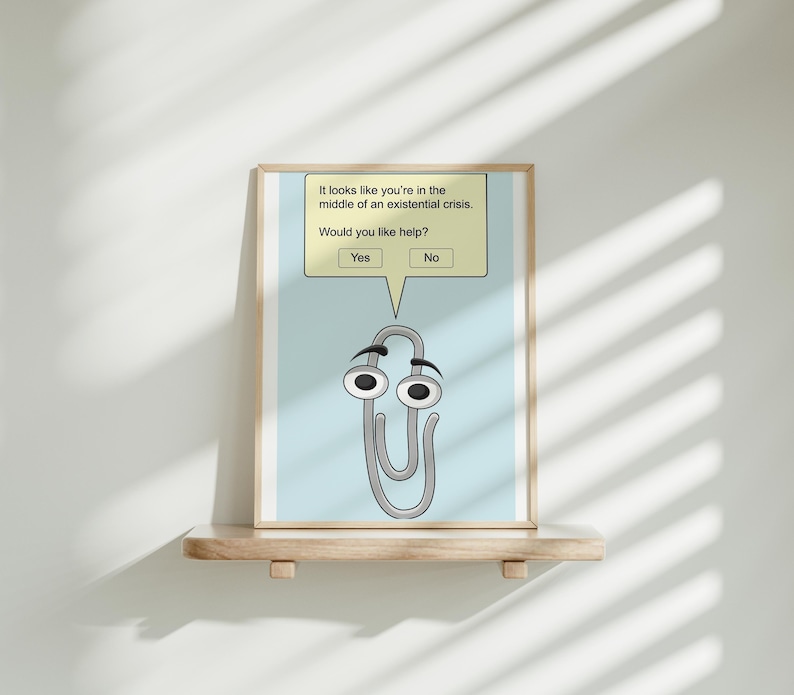 Clippy Microsoft Poster: Funny 90s Office Cubicle Decor - Etsy