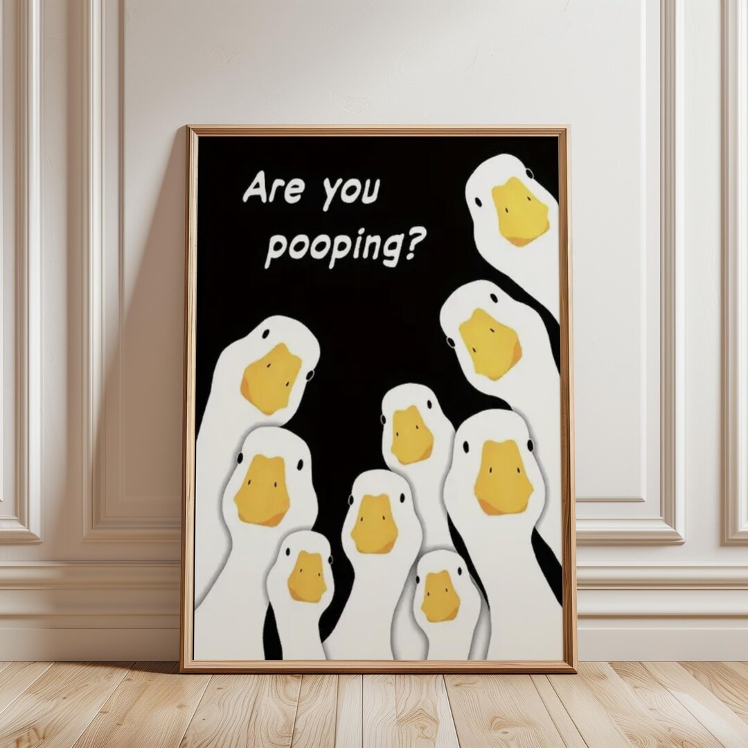 DIGITAL DOWNLOAD Are You Pooping Duck Painting Dopamine Decor | Altered ...