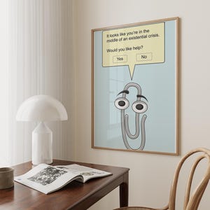 Funny Clippy Existential Crisis Print: Therapy Office Decor (digital ...
