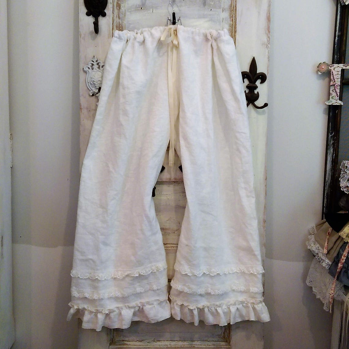 Ruffled Pants | Ruffles and Lace | Linen Bloomers | | Prairie Style ...