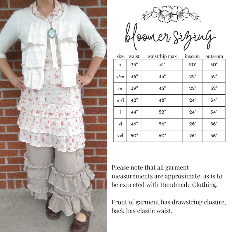 Ruffled Pants Ruffles and Lace Linen Bloomers Prairie Style Hippie ...