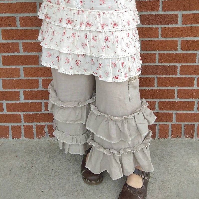 Washed Linen Bloomers | Women's Bloomers | Boho Fashion | Ruffled ...