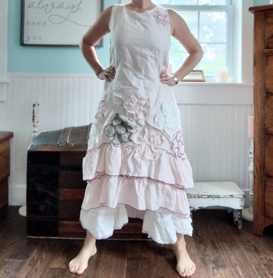 Clementine Bloom Dress | Ruffled Linen Dress | Cottage Style Clothing ...