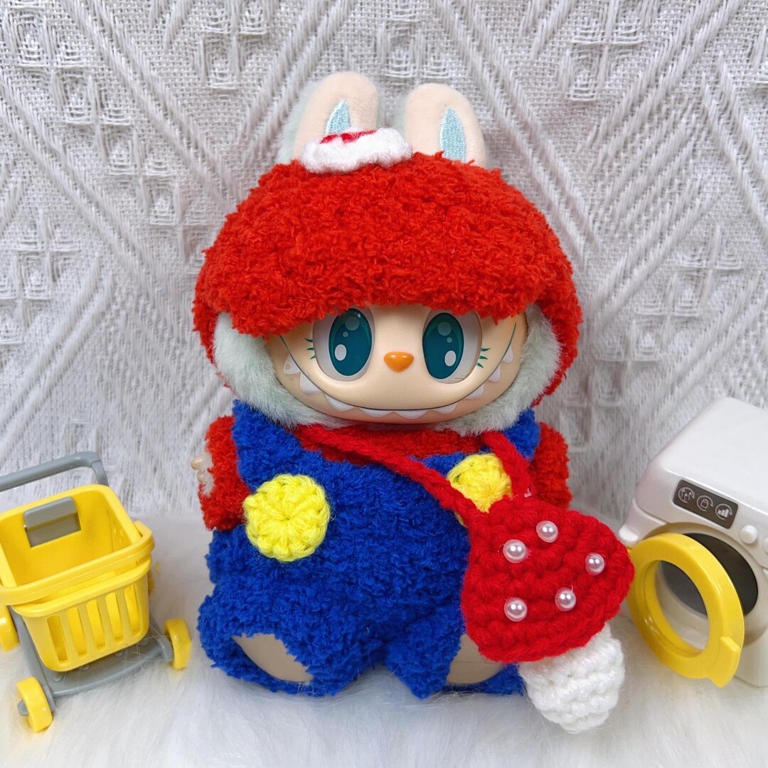 Mario Labubu Clothes Handmade Labubu Outfit Crochet Labubu Shirt Gifts ...