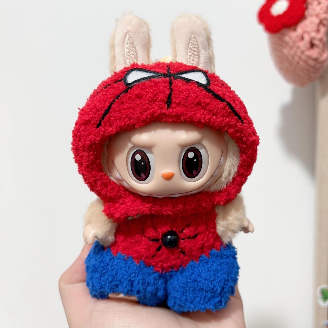 Spiderman Labubu Clothes Handmade Labubu Outfit Crochet Labubu Shirt ...