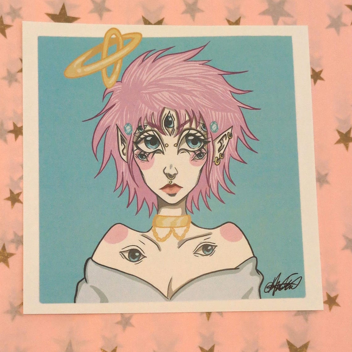 Biblically Accurate Angel Anime Girl Y2K Inspired Art Print - Etsy
