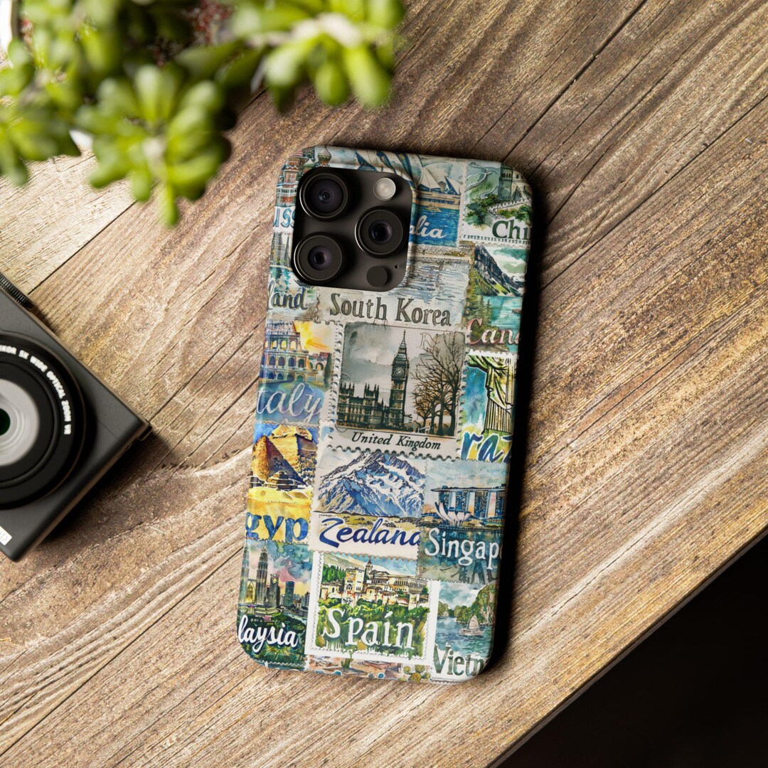 International Vintage Stamp Collage Phone Case, Scrapbook Phone Case ...