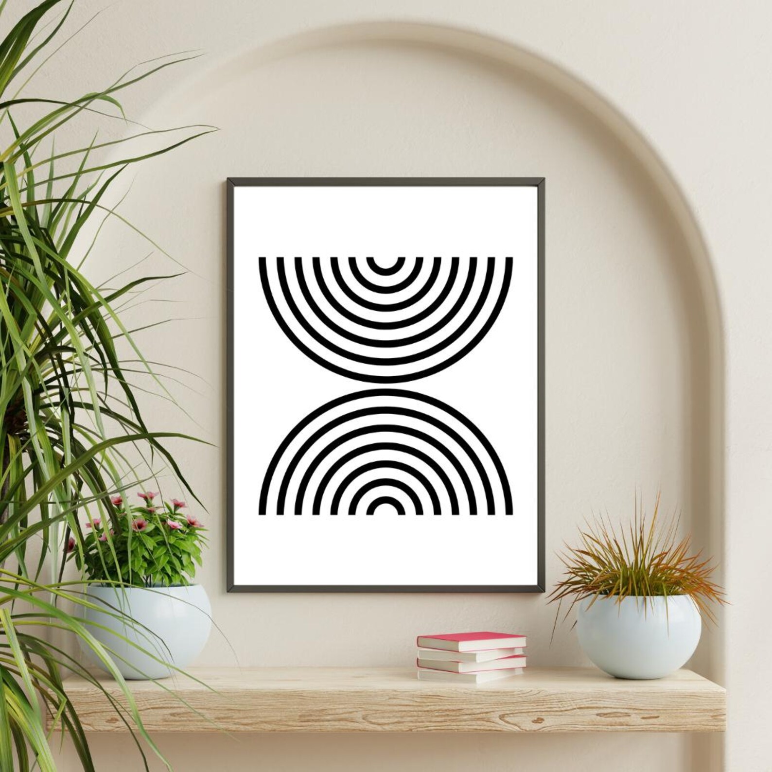 Retro 60s Abstract Line Art Digital Print | Mid-century Modern Wall ...
