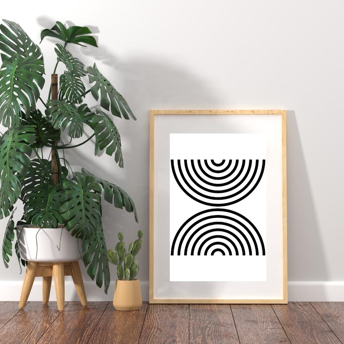 Retro 60s Abstract Line Art Digital Print | Mid-century Modern Wall ...