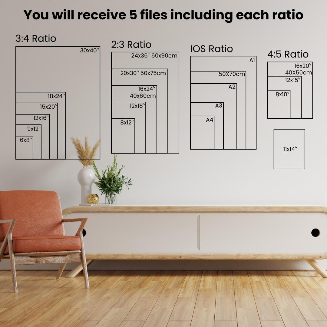 Retro 60s Abstract Line Art Digital Print | Mid-century Modern Wall ...