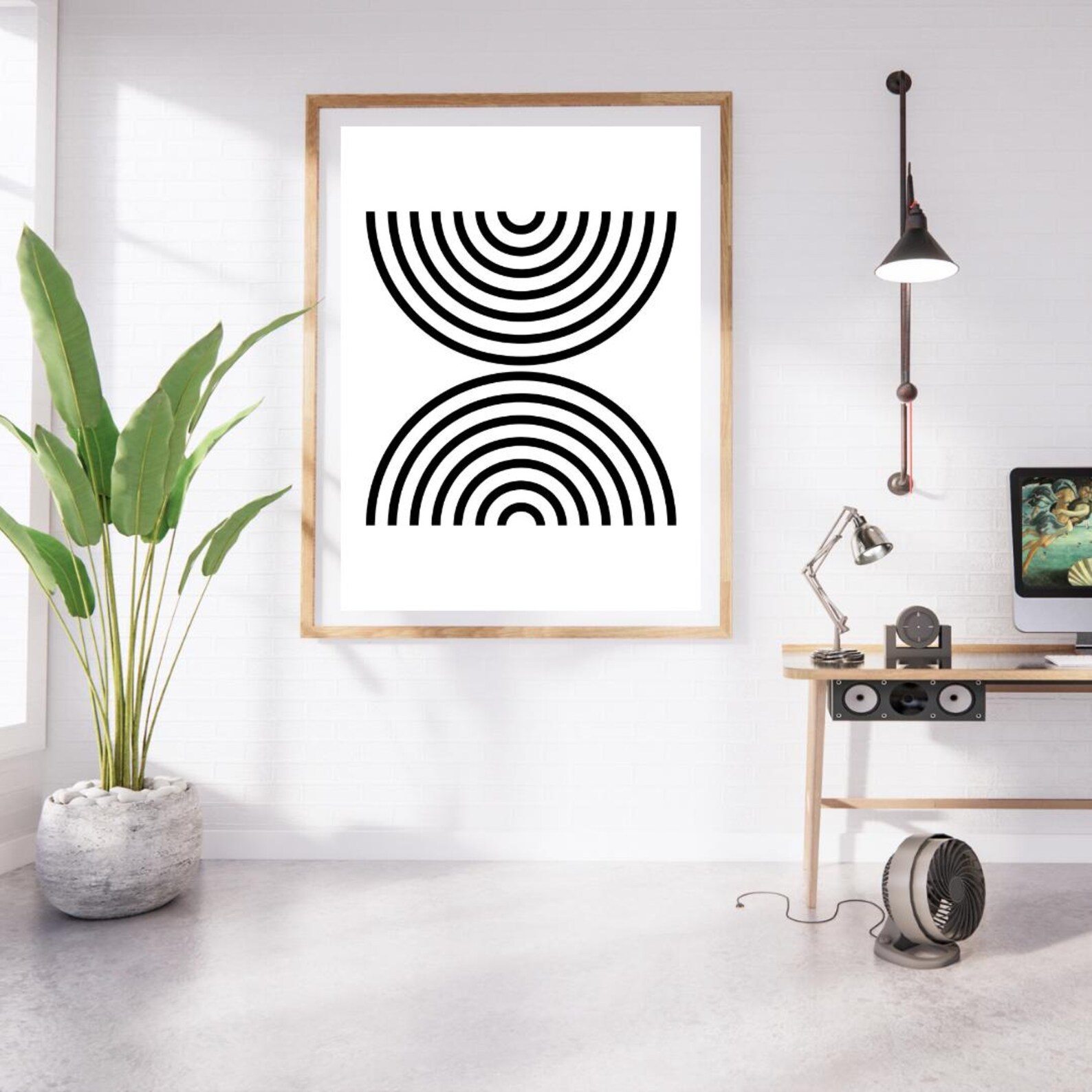 Retro 60s Abstract Line Art Digital Print | Mid-century Modern Wall ...