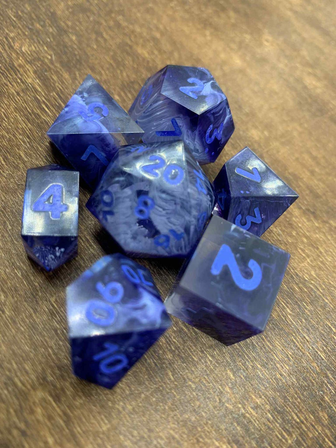 Hailstone Dice Set- Barrel D4- Sharp Edge Polyhedral RPG Dice - Etsy