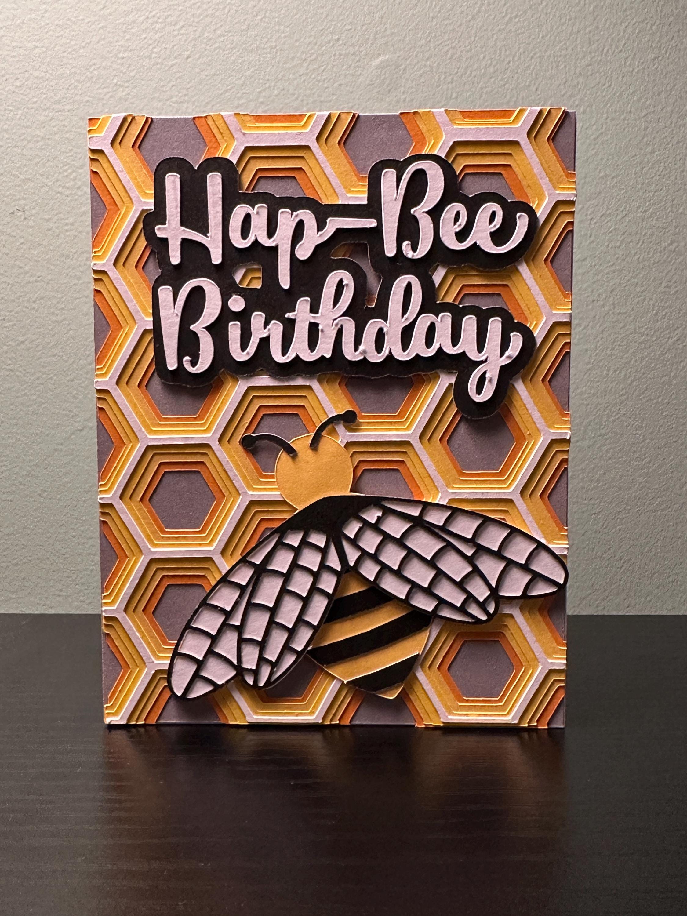 Handmade Bee Birthday Card: 3D Honeycomb, "hap-bee Birthday" - Etsy