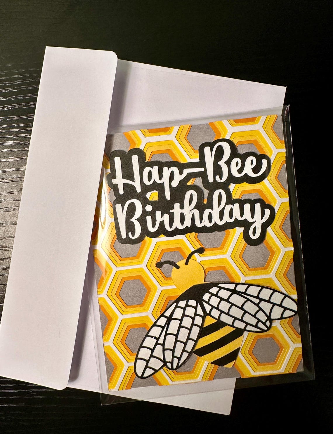 Handmade Bee Birthday Card: 3D Honeycomb, "hap-bee Birthday" - Etsy