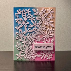 Handmade Rainbow Floral Thank You Card | Beautiful Appreciation ...